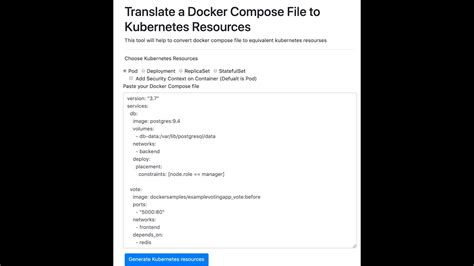 Convert Docker Compose To Kubernetes Resource Youtube