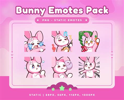 Bunny Emotes Pack 2 Cute Bunnyemote Bundlediscordyoutubetwitch