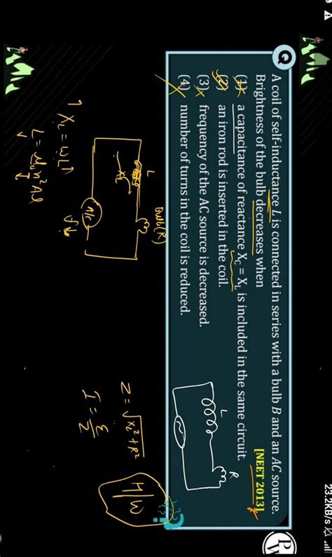 A Coil Of Self Inductance L Is Connected In Series With A Bulb B And An A