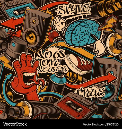 Seamless Graffiti Background Royalty Free Vector Image