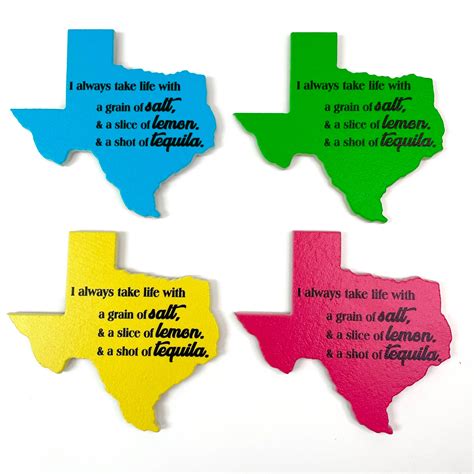 Waterjet Cut Texas Coasters Life With Tequila Waterjet Works Store