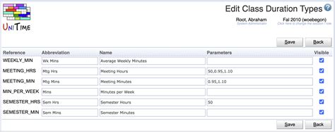Help Class Duration Types