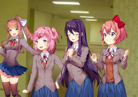 The Ddlc Girls In The Backrooms Literature Club Very Beautiful