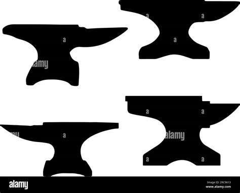Anvil Silhouette Vector Art On White Background Stock Vector Image