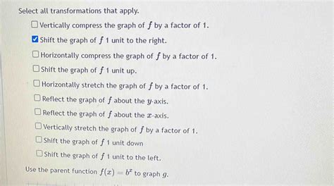 solved select all transformations that apply vertically compress the