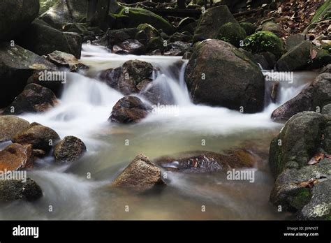 Scenic Shot Of The Jeram Toi Waterfall Negeri Sembilan Malaysia Stock