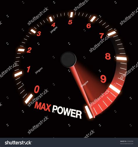 Max Power Speed Dial Showing Needle At Fastest Speed Stock Photo Shutterstock