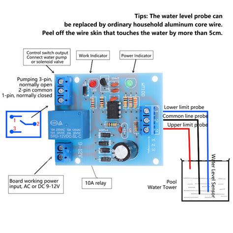 liquid level sensor water pumping filling and draining water level