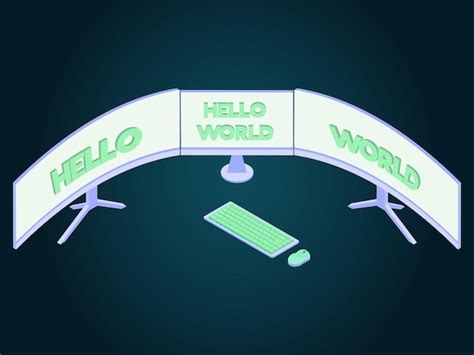 Premium Vector A Computer Screen That Says Hello World On It