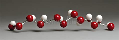 Molecular Model With Red And White Atoms Stock Illustration