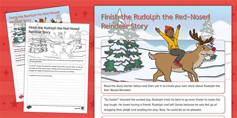 Finish The Rudolph The Red Nosed Reindeer Story Writing Template
