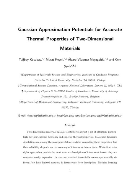 Pdf Gaussian Approximation Potentials For Accurate Thermal Properties