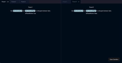 Keyboard Dockview Codesandbox