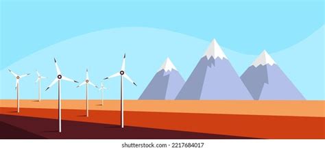 Wind Power Plant Wind Turbines Renewable Stock Vector Royalty Free