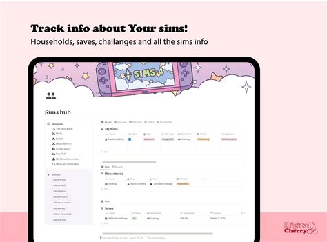 Sims 4 Notion Template With Covers Etsy