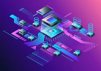 Cpu Abstract Digital Chip Computer Processor Vector Image