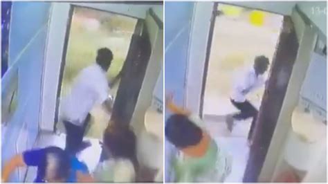 Shocking Cctv Video Youth Jumps Out Of Moving Train After Snatching