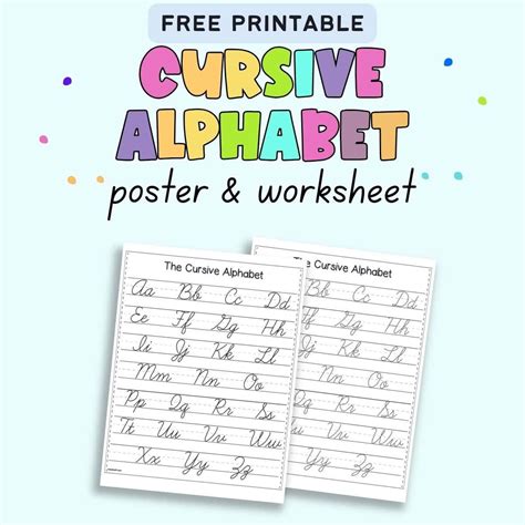 Free Cursive Alphabet Printable The Artisan Life Worksheets Library