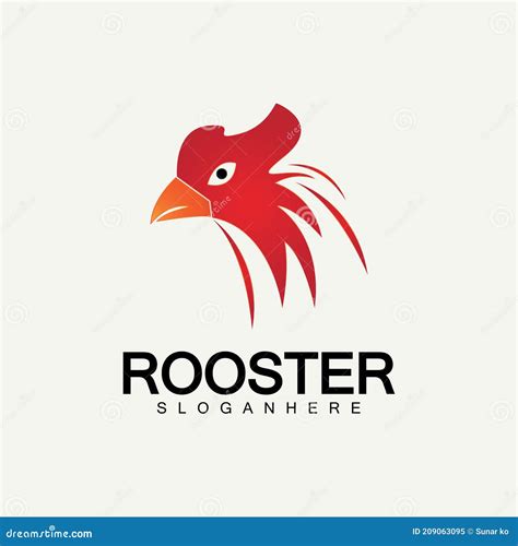 Член курицу Designrooster иллюстрации символа значка вектора логотипа петуха главный