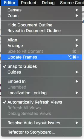 Ios How Can I Set Update Frames To None In XCode Stack Overflow