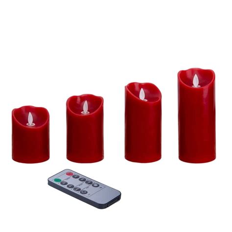 NÄVE Kerzenset Ø 7 5 cm rot mit Flacker Effekt hagebau de