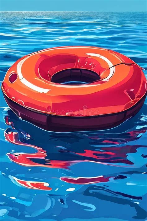 A Lifebuoy Graciously Floating On The Boundless Turquoise Waters