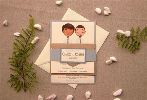 Same Sex Wedding Invitations Custom Portrait Wedding Etsy