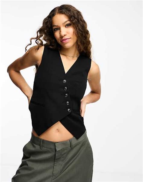 Asos Design Veston Asymétrique Noir Asos