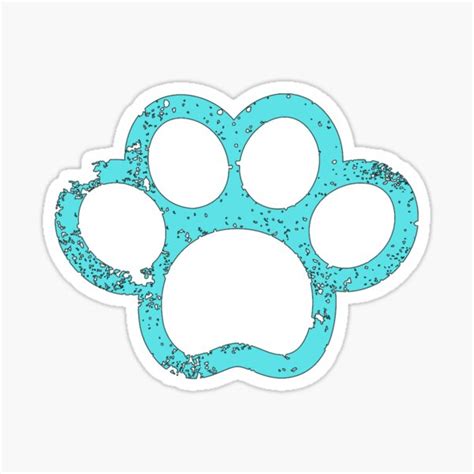 Blue Paw Print Sticker For Sale By Amzdesign Redbubble