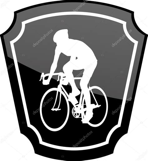 Bicyclist On Emblem — Stock Vector © Bokica 10125582