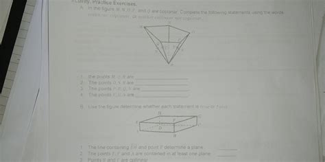 Solved Ctivity Practice Exercises A In The Figure M N P And Are Coplanar Complete