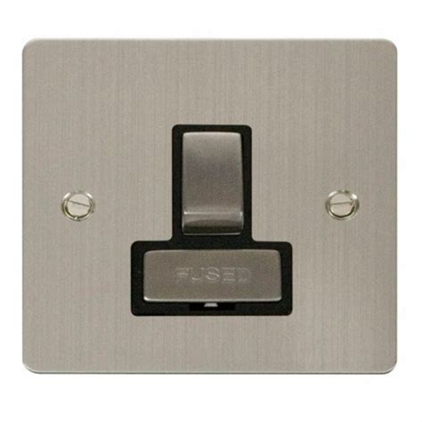 Click FPSS751BK Define Stainless Steel Ingot 13A 2 Pole Switched Fused Connection Unit Black