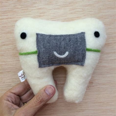 Mr Teethy Stuffed Plush Needle Felted Tooth Fairy Pillow Sparks