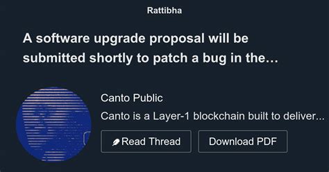 A Software Upgrade Proposal Will Be Submitted Shortly To Patch A Bug In