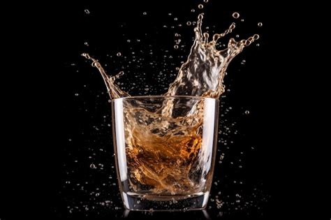 Premium Ai Image A Glass Of Whiskey With A Splash Of Liquid On A
