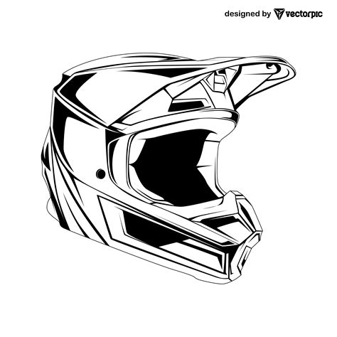 Full Face Helmet Motocross Design Free Vector Vectorpic