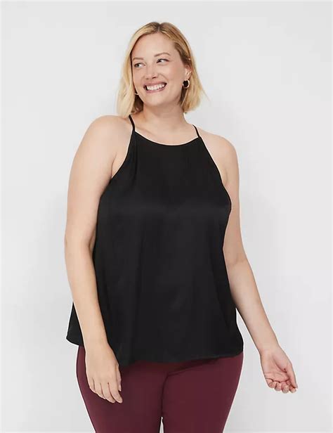 Relaxed Sleeveless High Neck Halter Lanebryant