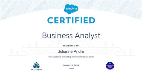 Salesforce Salesforcecertified Businessanalyst Trailhead Trailblazer Julianne André