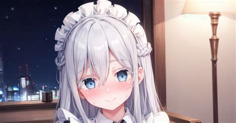 女の子 メイドビキニ銀髪ちゃん かつおのうさぎのイラスト Pixiv