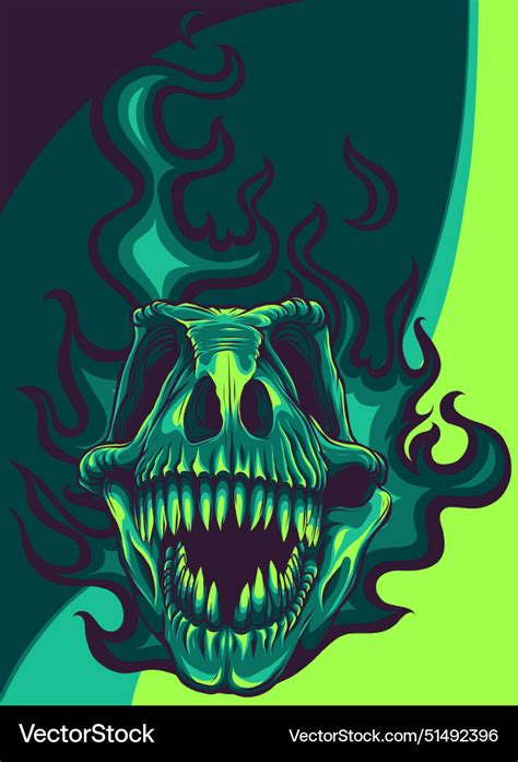 Tyrannosaurus Rex Skull Royalty Free Vector Image