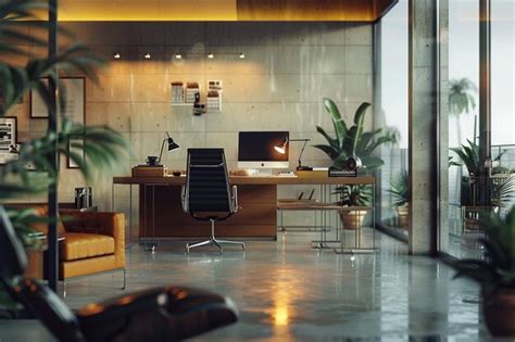 Office With Creative Workspaces Premium Ai Generated Image