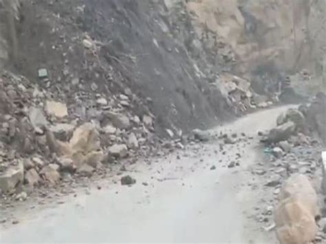 Jammu Srinagar National Highway Blocked For Traffic After Landslide At