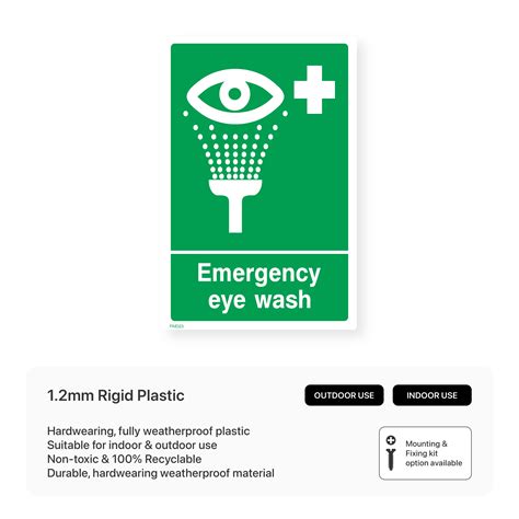 Emergency Eye Wash Sign Safety Signs And Stickers