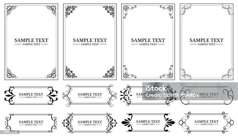 테두리와 프레임 장식 빈티지 꽃 장식 세트입니다 앤티크 디자인 0명에 대한 스톡 벡터 아트 및 기타 이미지 0명 개체 그룹