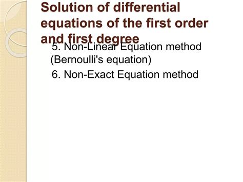 Differential Equations Of First Order Pptx