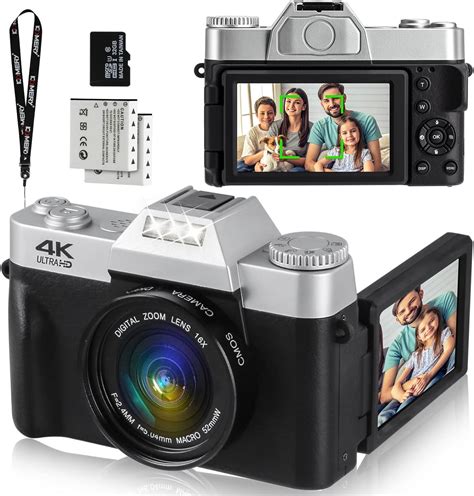 Fotocamera Digitale Fotocamera Compatta Full HD 48 MP 4K Con Schermo