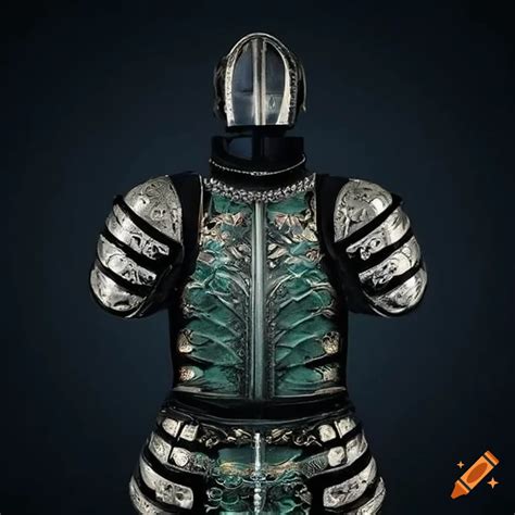Magical Japan Style Cuirass With Front View And Vertical Symmetry On