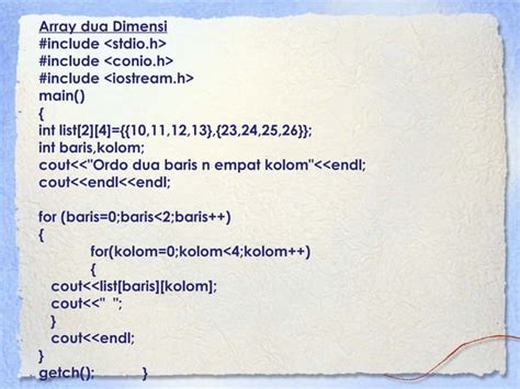 Penggunaan Array Satu Dimensi Dua Dimensi PPT