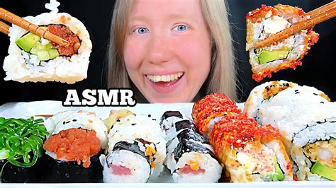 ASMR SUSHI PLATTER MUKBANG EATING SOUNDS YouTube