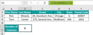 Columns Function In Excel Formula Examples How To Use
